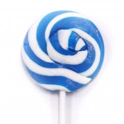 Blue & White Swirl 80 Gm Lollipops (25) - Goody Goody Gum Drops