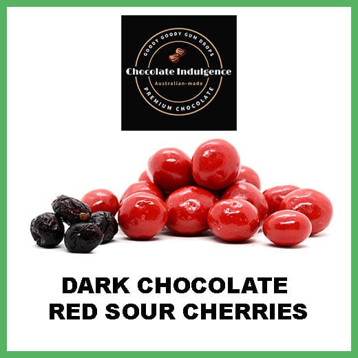 Dark Chocolate Red Sour Cherries - Goody Goody Gum Drops
